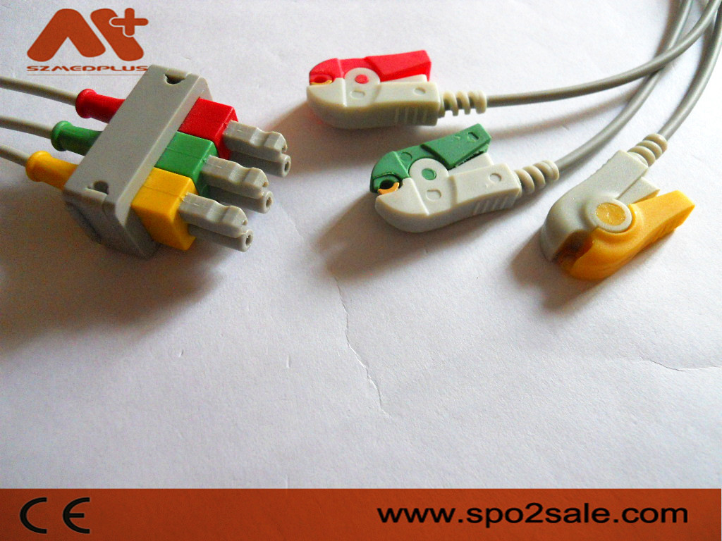 Philips Compatible 3 Lead Clip ECG Leadwire - M1613A